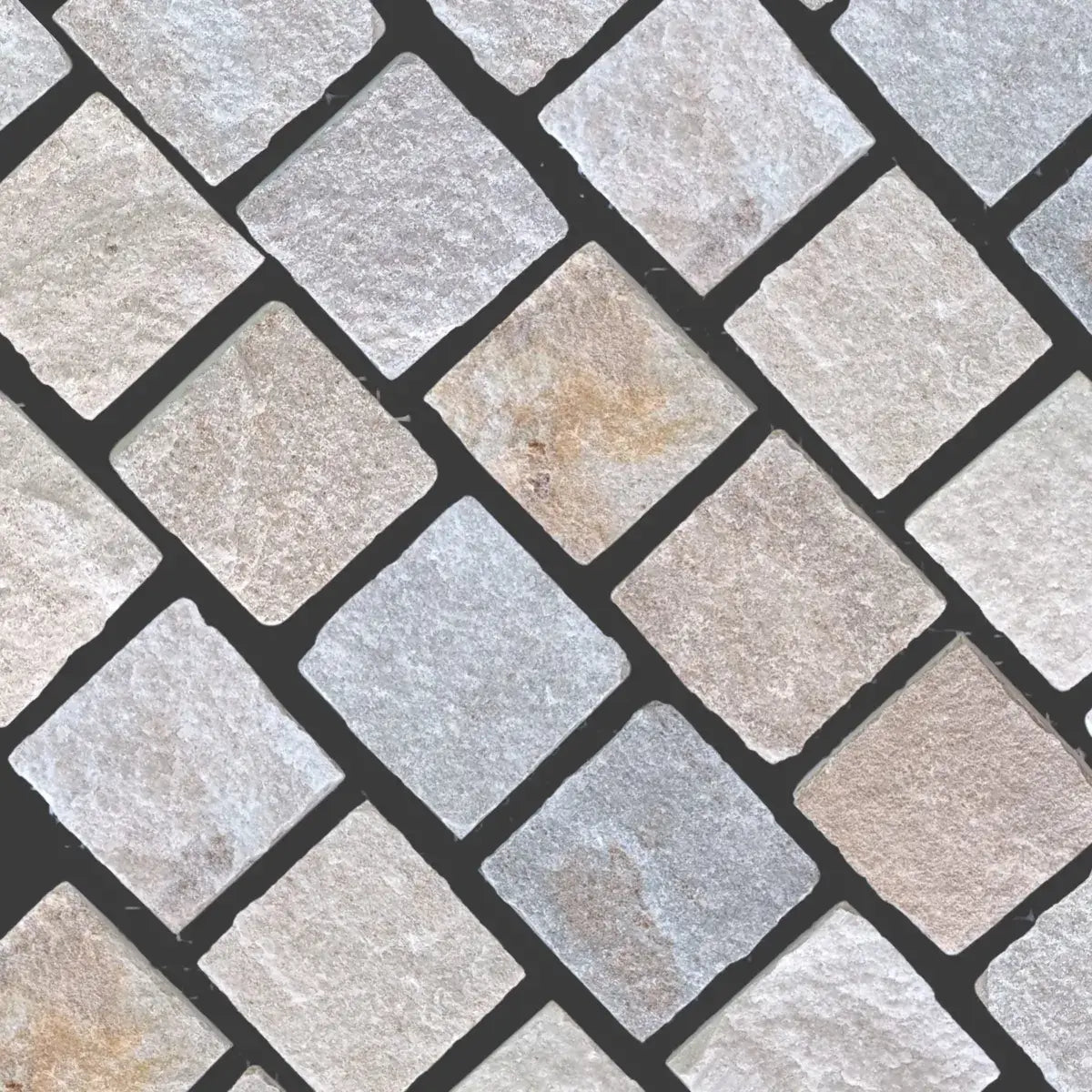 Buy Goldenline Quartz Mesh Cobblestone Online | Stone Oasis – Stone Oasis